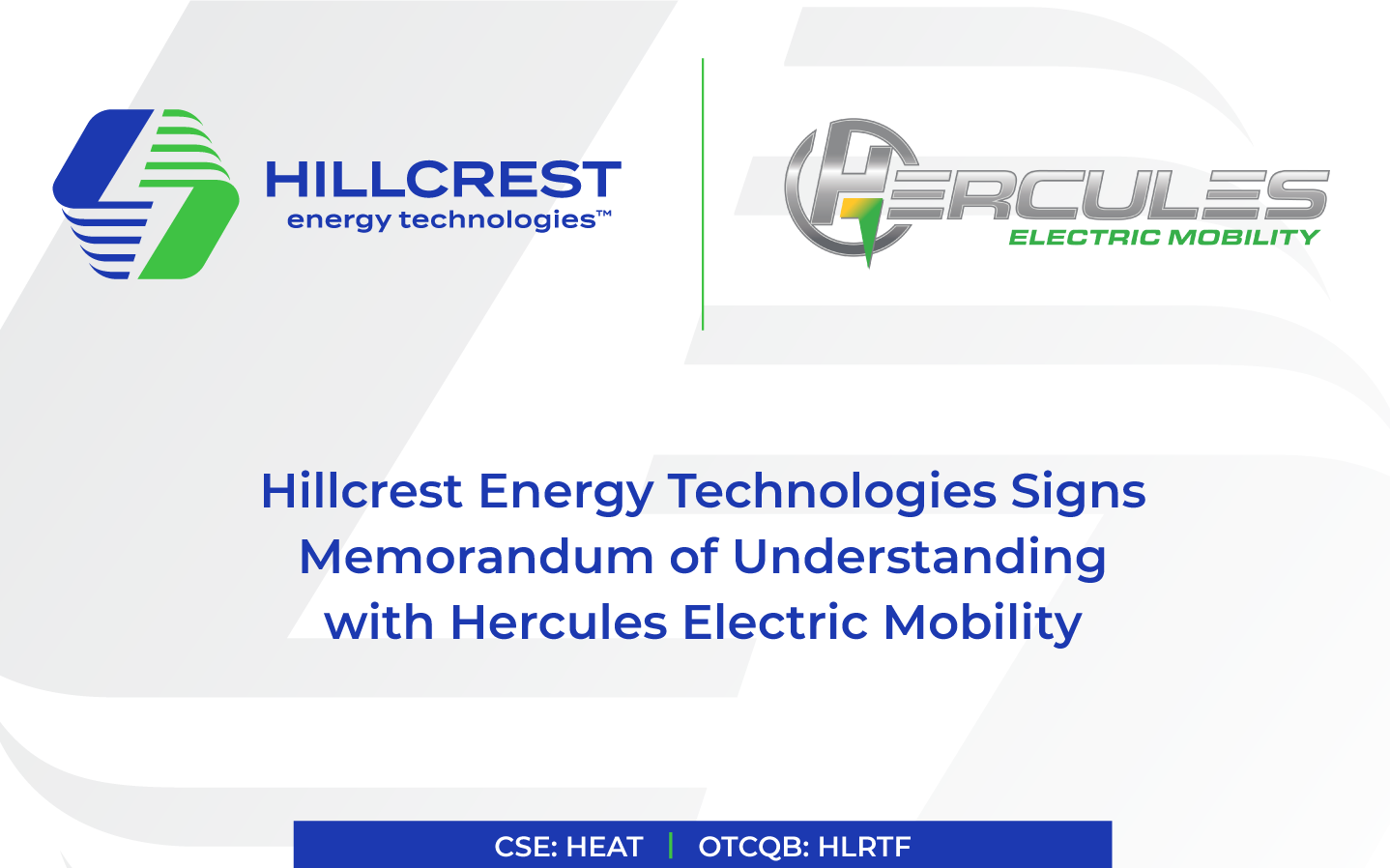 Hillcrest Energy Technologies Signs Memorandum of Understanding with ...